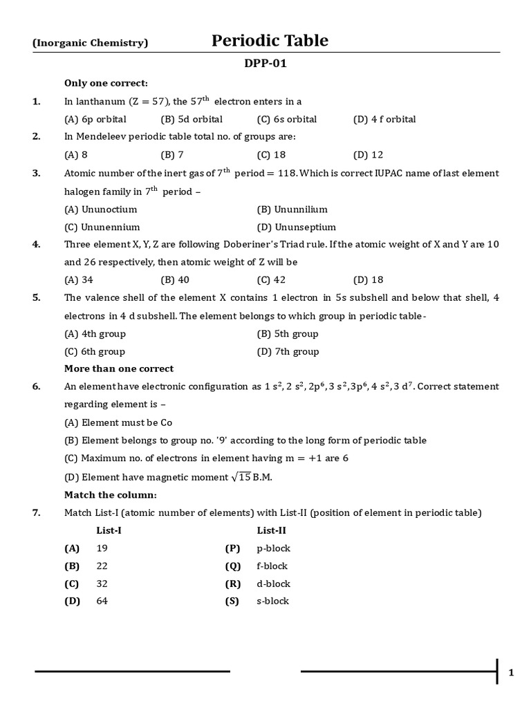 Dpp1 Periodic Table | PDF