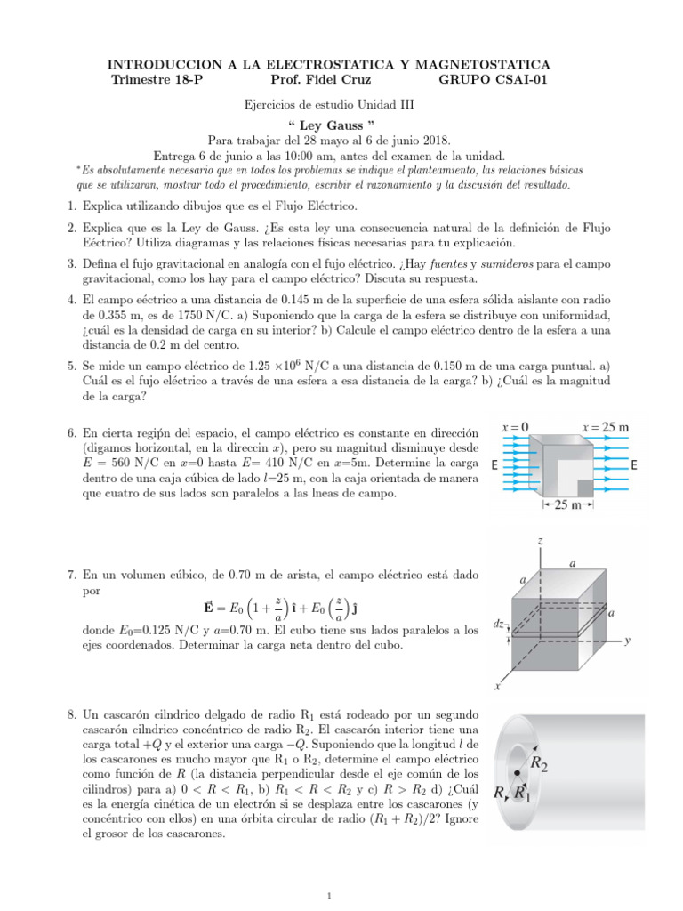 Tarea 3 FIII | PDF | Campo eléctrico | Ciencias fisicas