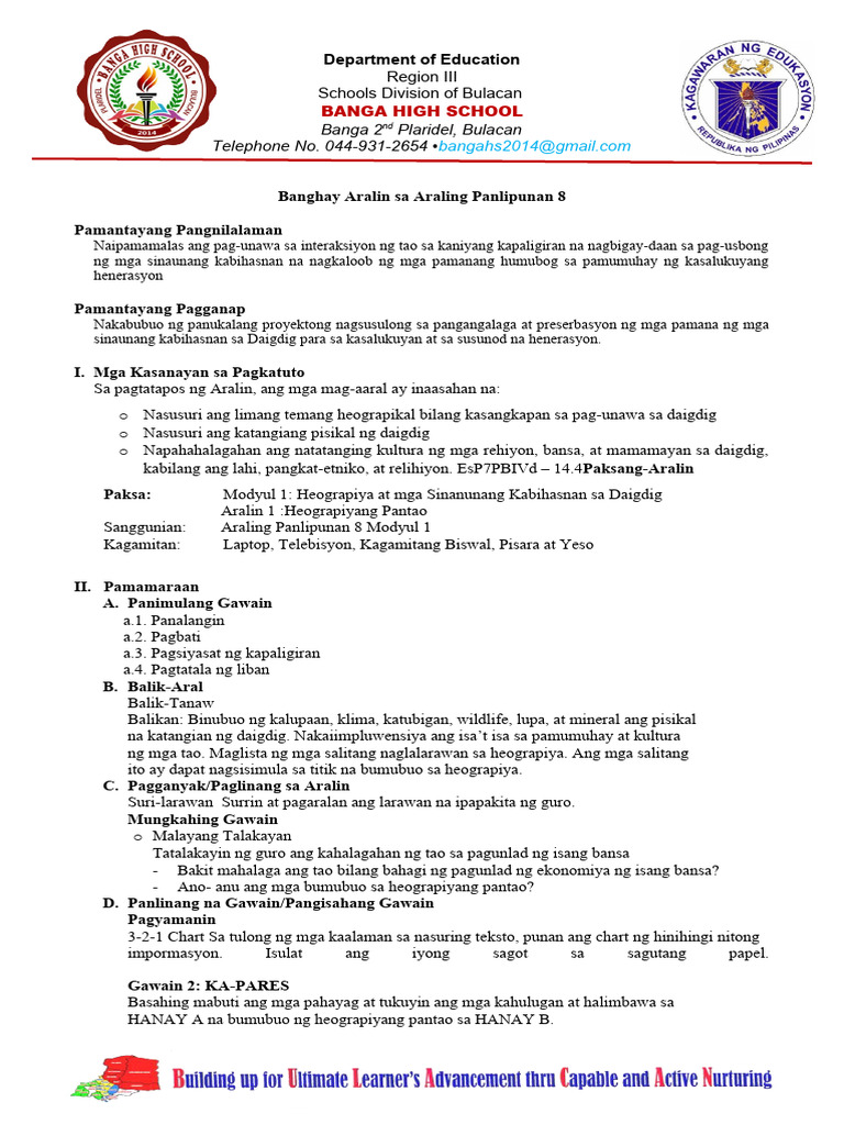 COT 1 Semi Detailed LP AP | PDF