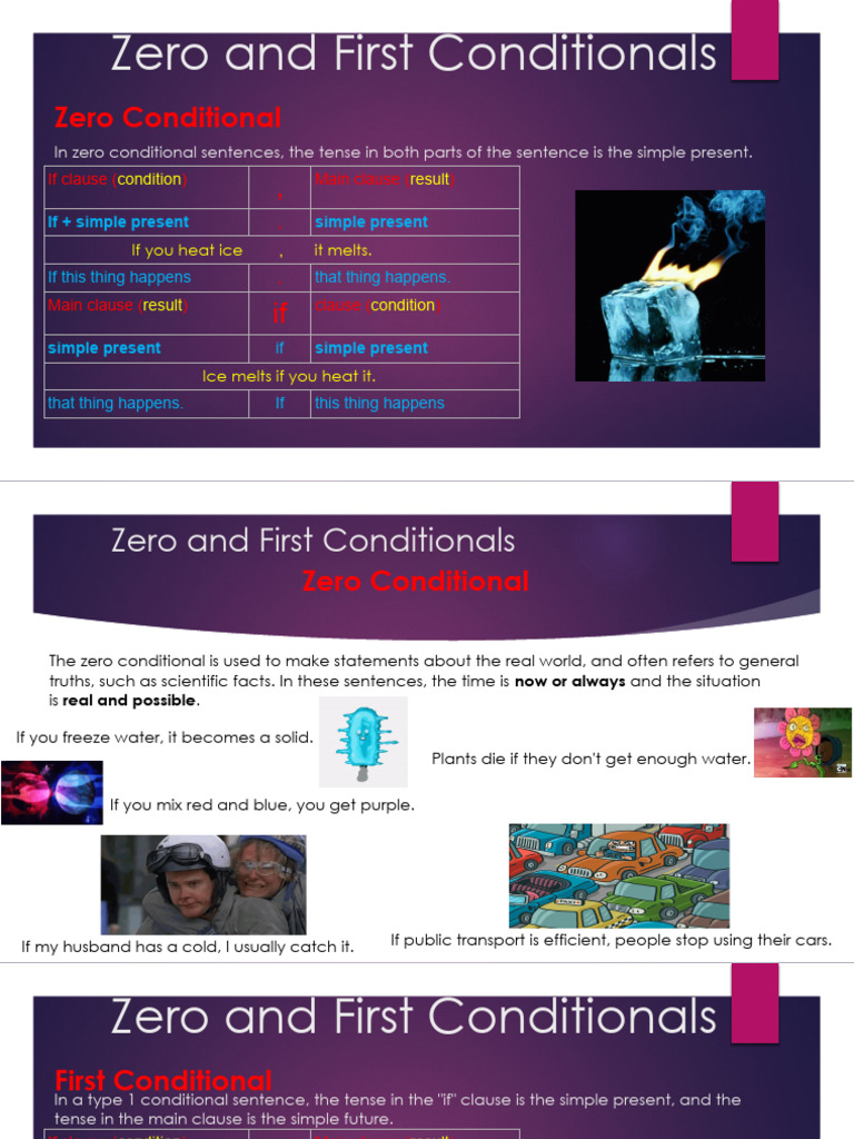 Zero and First Conditionals | PDF | Sentence (Linguistics) | Syntax