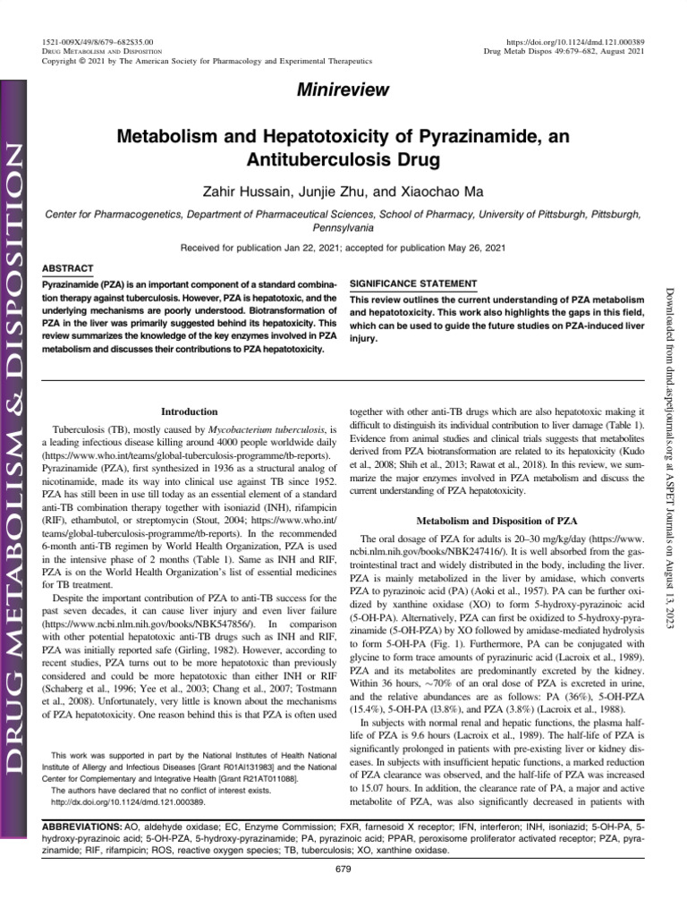 Determination of Pyrazinamide in Human Plasma | PDF