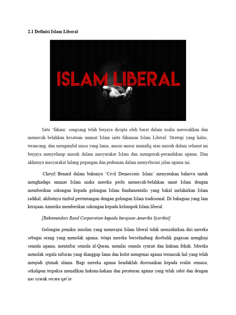 Memahami Fahaman Islam Liberal | PDF