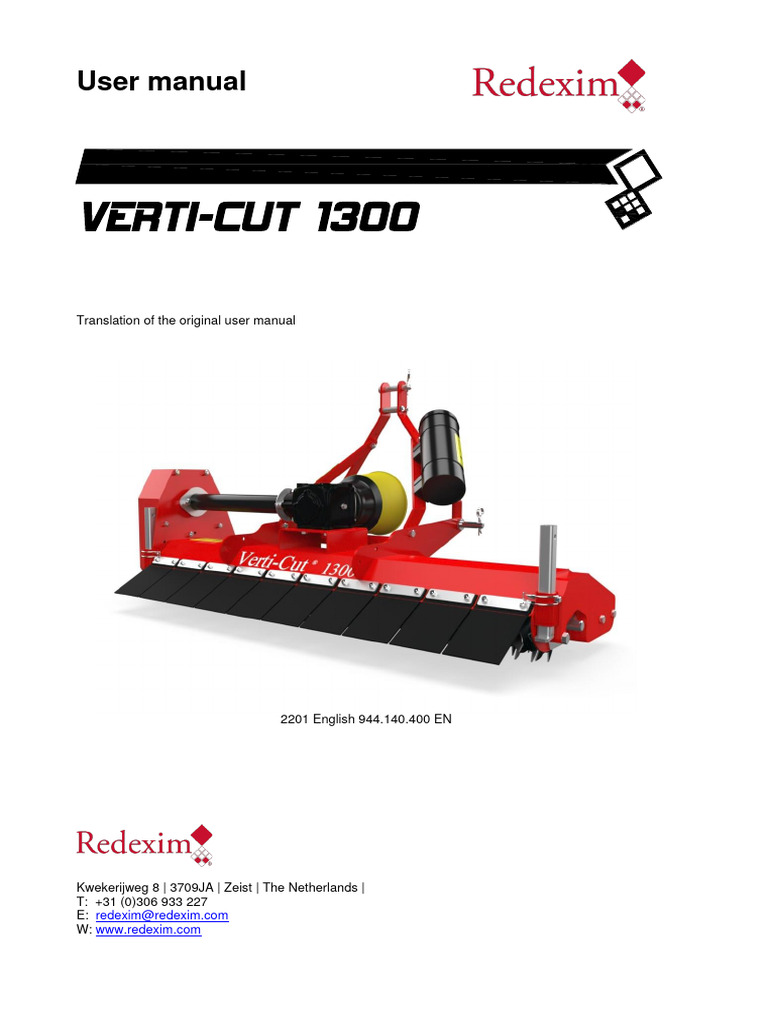 2201 Manual Verti Cut 1300 English | PDF | Tractor | Belt (Mechanical)