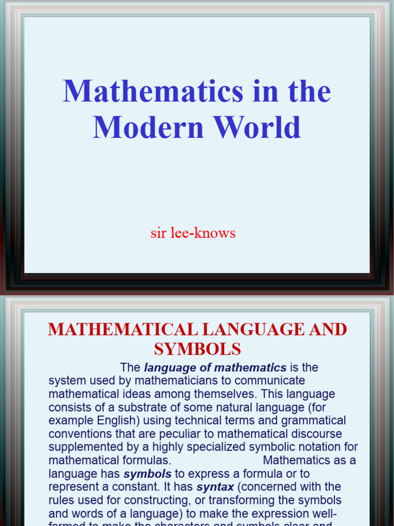 Matmod 2nd Math Lang. | PDF | Mathematics | Multiplication