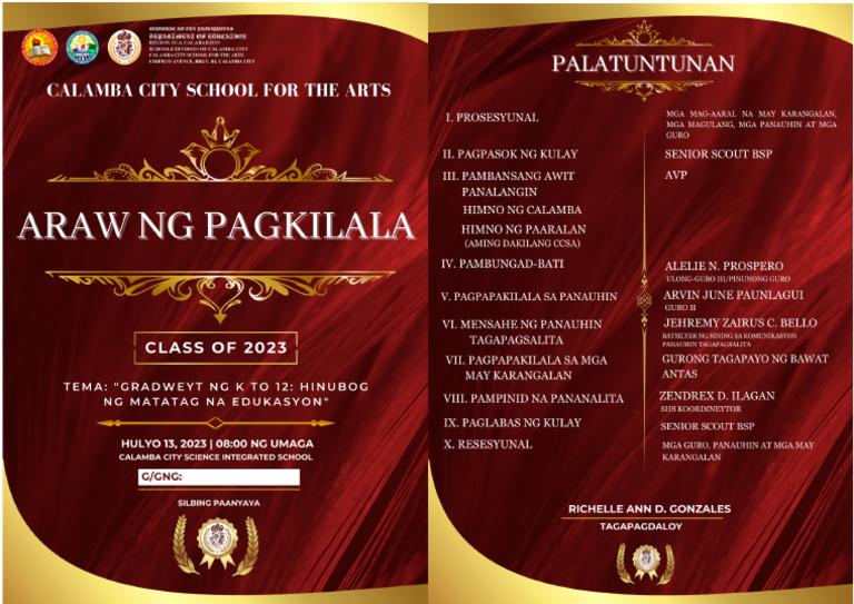 Araw NG Pagkilala Program | PDF