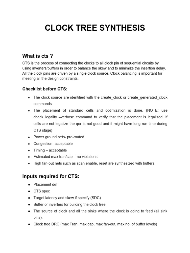 Clock Tree Synthesis | Download Free PDF | Electronics | Electrical ...