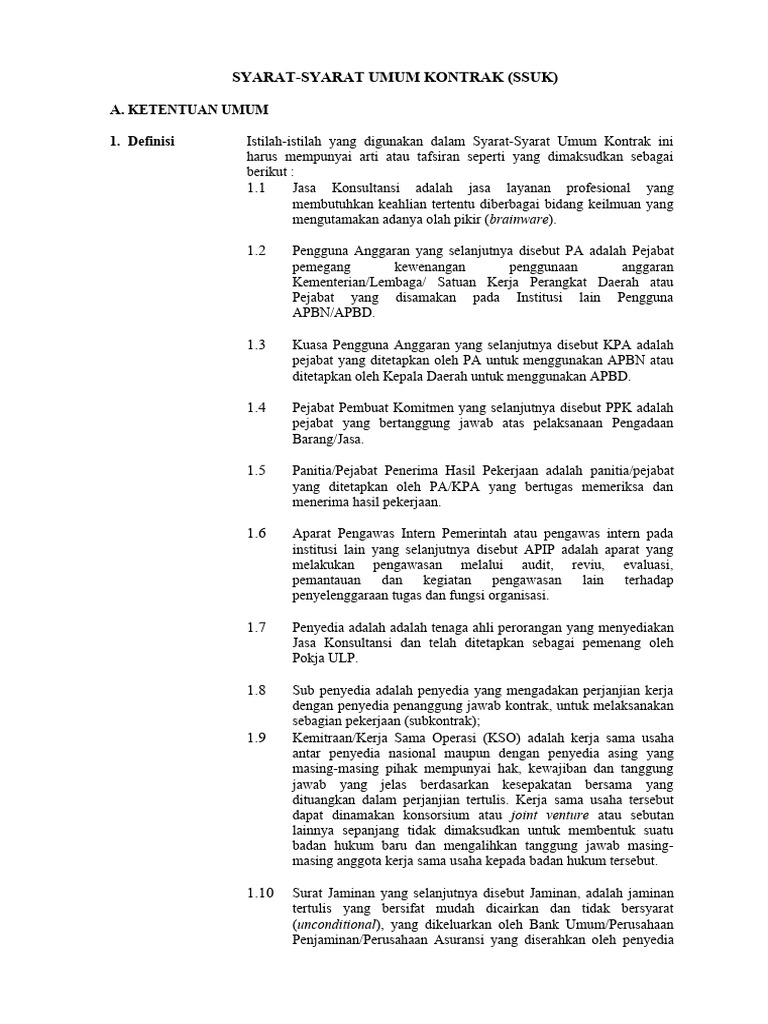 Syarat Umum Kontrak Jasa Konsultansi | PDF | Bisnis