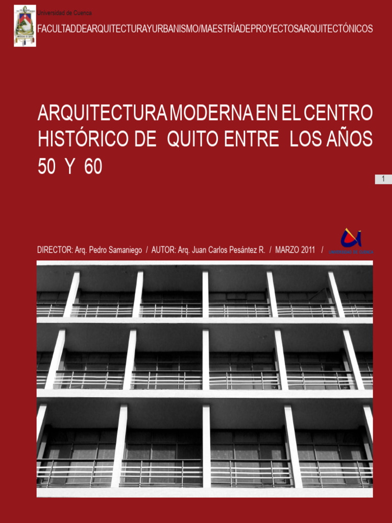 Arquitectura Moderna en El Centro Historico de Quito Entre Los Años 50 ...