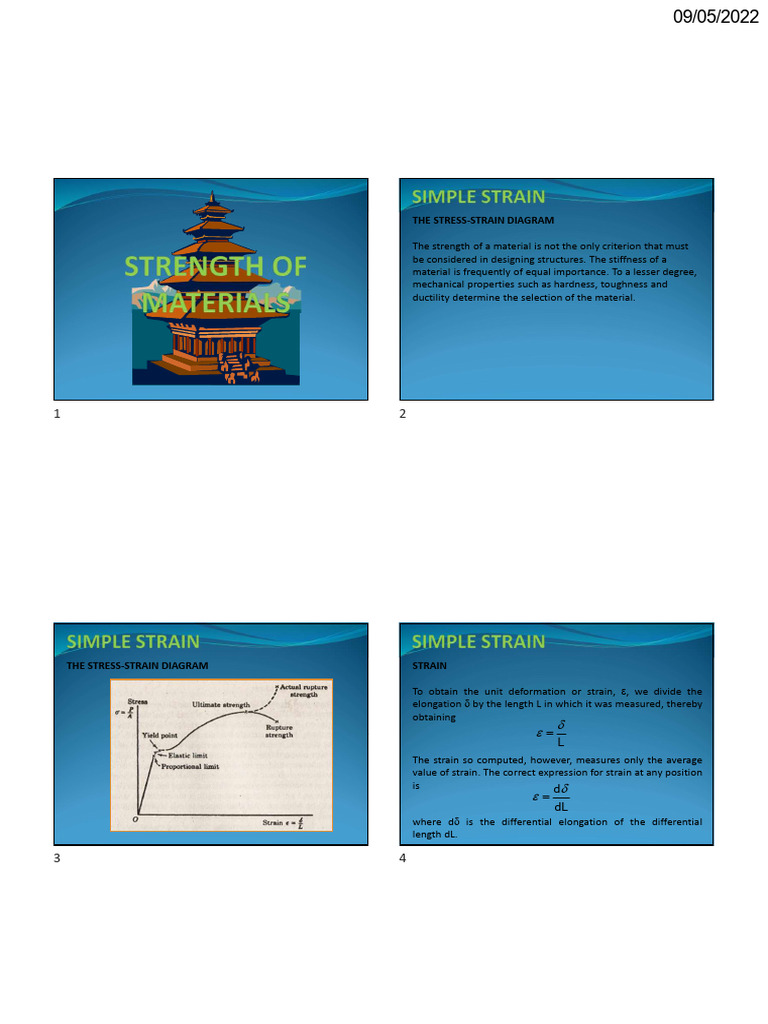 Lecture Strength_Part 2_Simple Strain | PDF | Deformation (Engineering ...