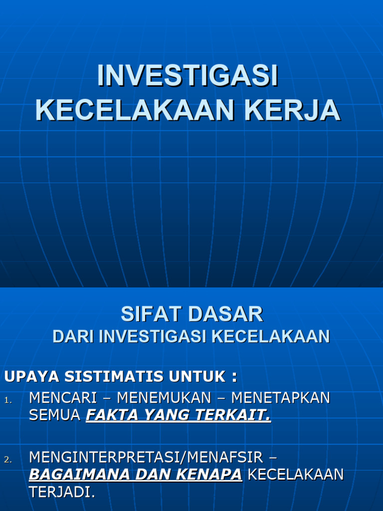INVESTIGASI Dan ANALISA Kecelakaan Kerja 1 | PDF