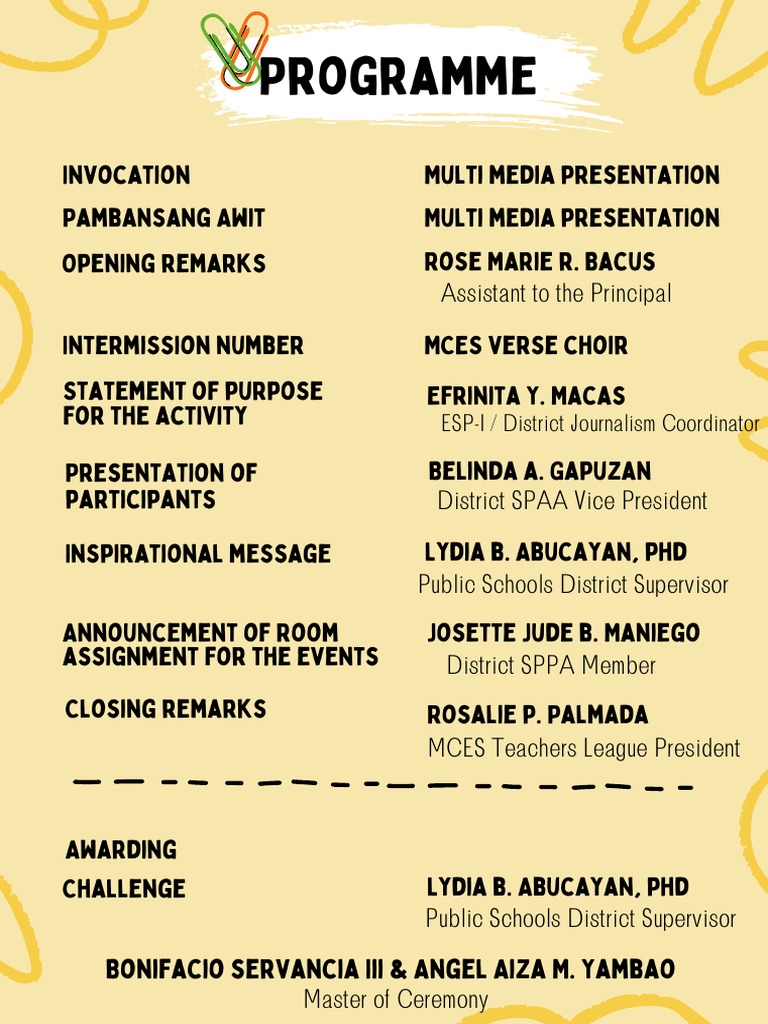 MCES Event Program Schedule | PDF