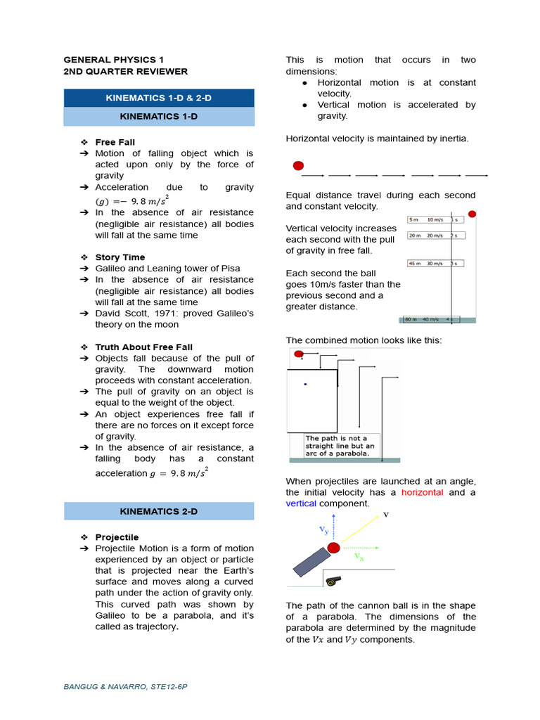 Physics 2ndQtr REVIEWER-1 | PDF | Force | Acceleration