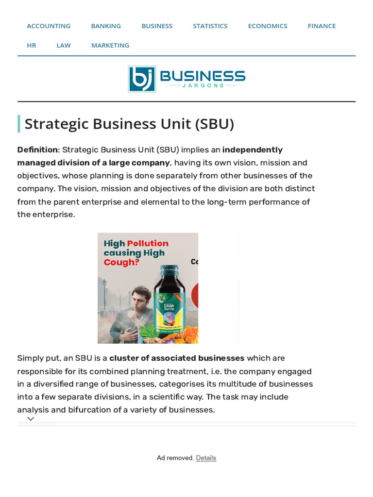 What Is Strategic Business Unit (SBU) - Definition, Characteristics and ...
