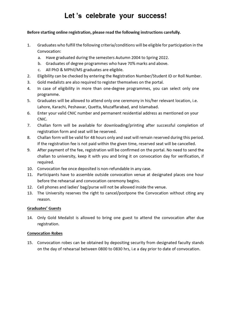 Instruction Convocation Portal | PDF