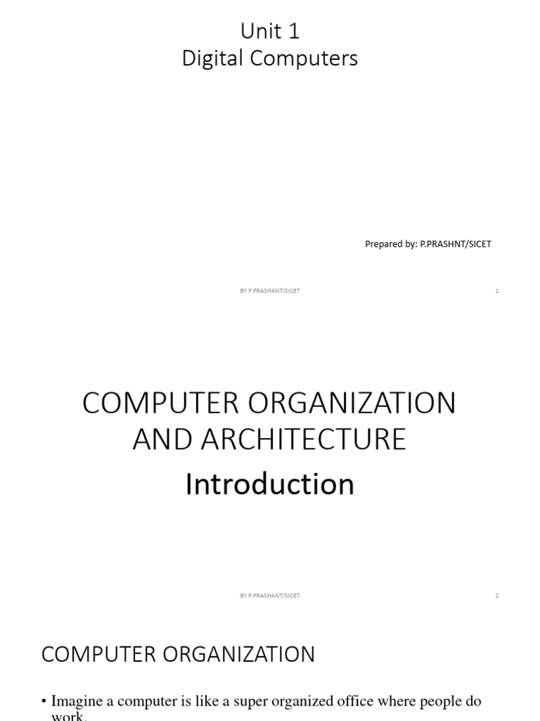 COA Unit1 | PDF | Central Processing Unit | Digital Electronics COA Unit1 | PDF | Central Processing Unit | Digital Electronics