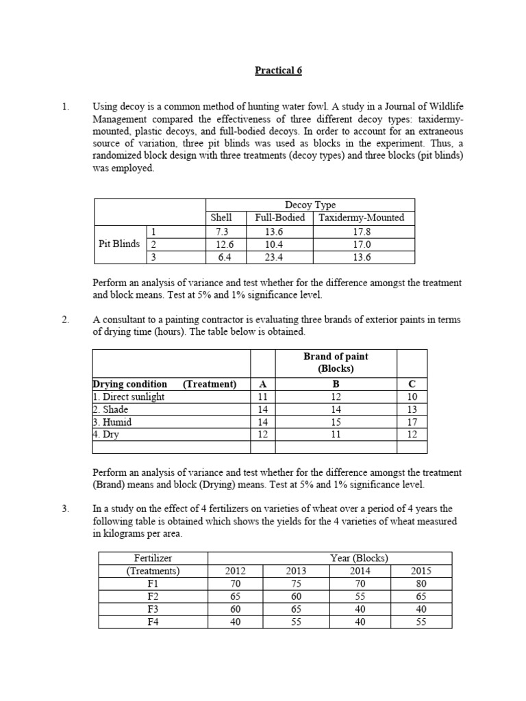 Anova Activity 6 | PDF | Analysis Of Variance | Statistical Theory