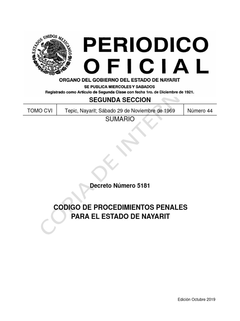 Codigo de Procedimientos Penales para El Estado de Nayarit | PDF | Sentencia (ley) | Jurisdicción