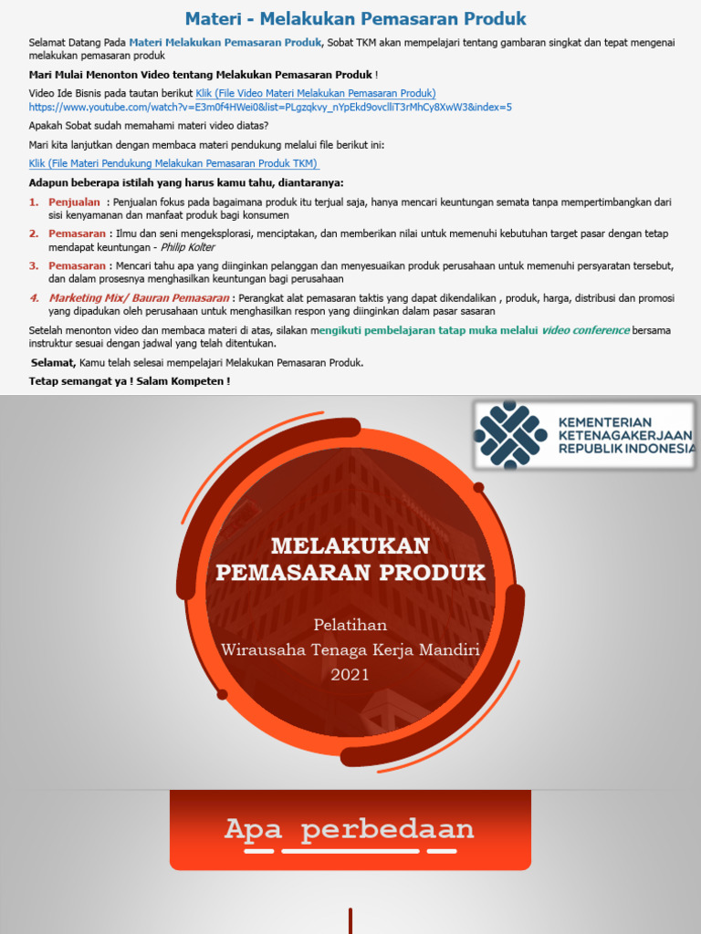 3. Modul - Melakukan Pemasaran Produk TKM | PDF