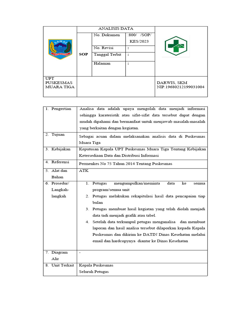 Sop Analisis Data | PDF | Komputer