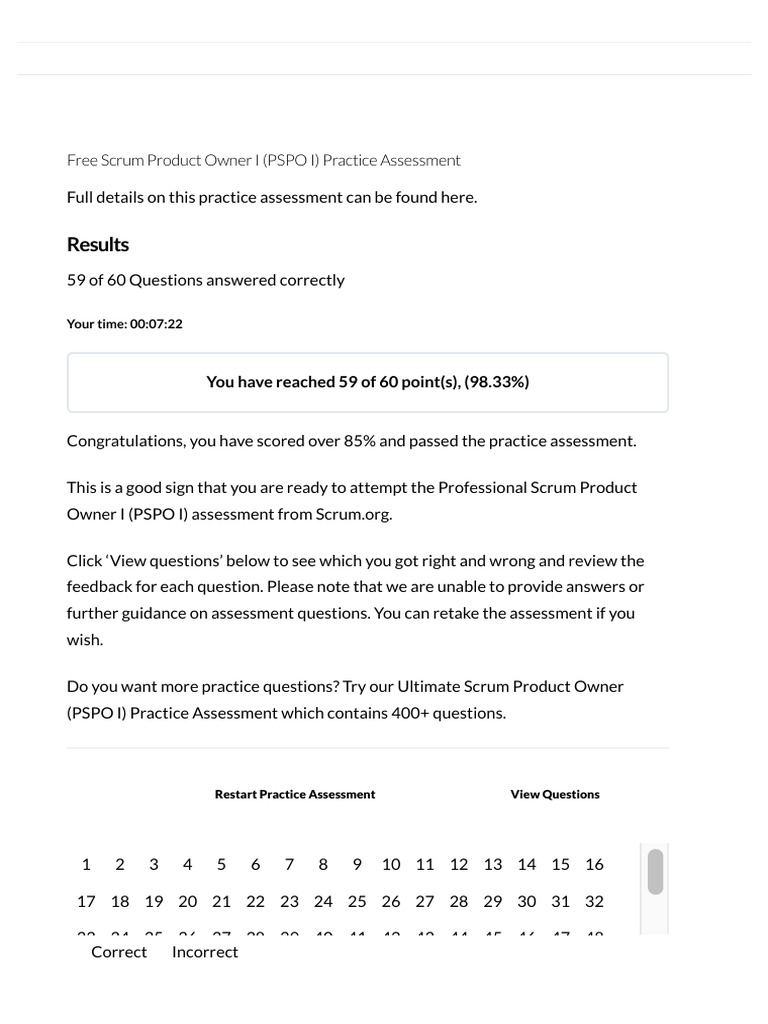 Free Scrum Product Owner I (PSPO I) Practice Assessment ...