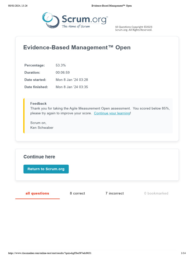 Evidence-Based Management™ Open | PDF | Scrum (Software Development) | Goal