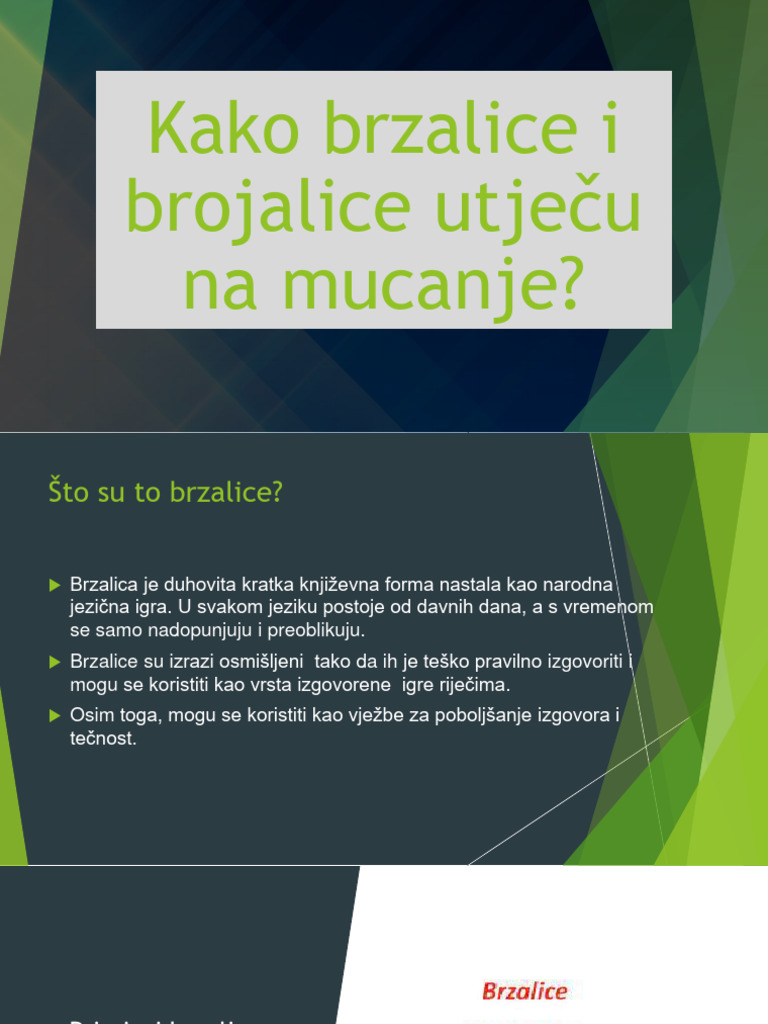 Kako Brzalice I Brojalice Utječu Na Mucanje | PDF