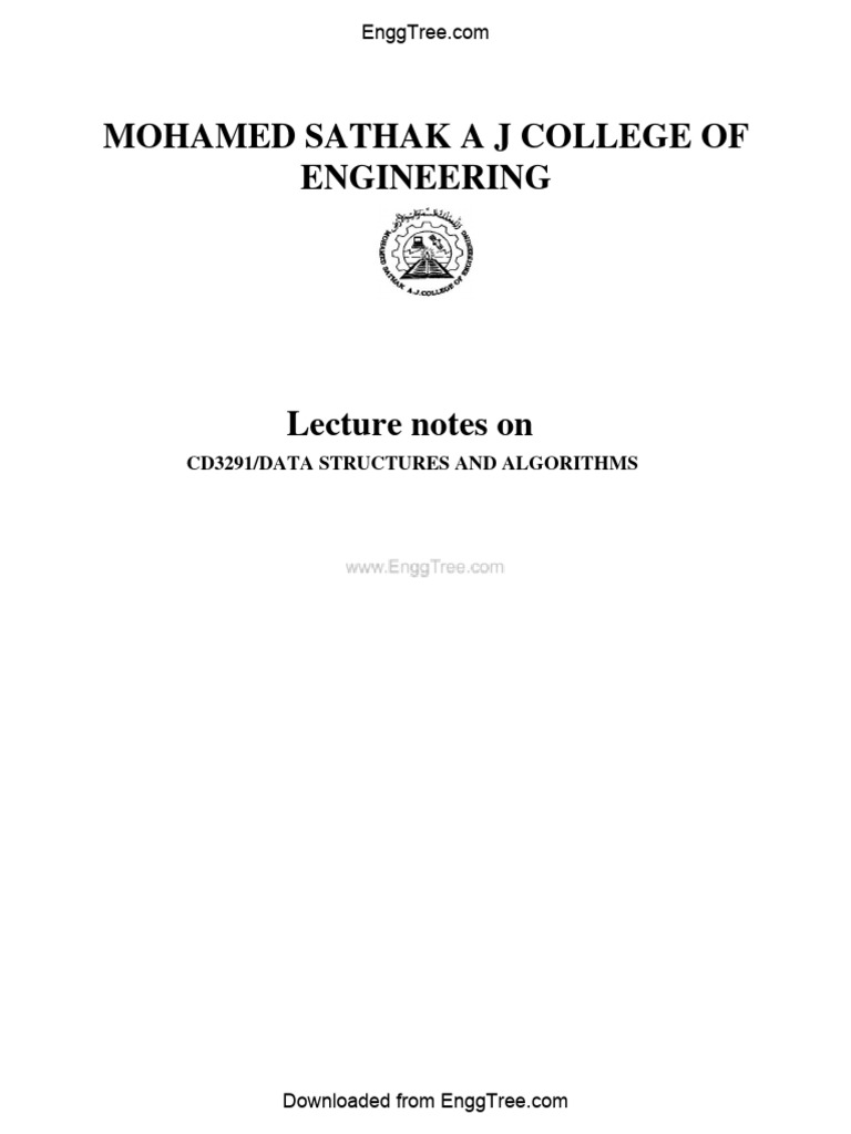 CD3291 Data Structures and Algorithms Lecture Notes 2 | PDF ... CD3291 Data Structures and Algorithms Lecture Notes 2 | PDF ...