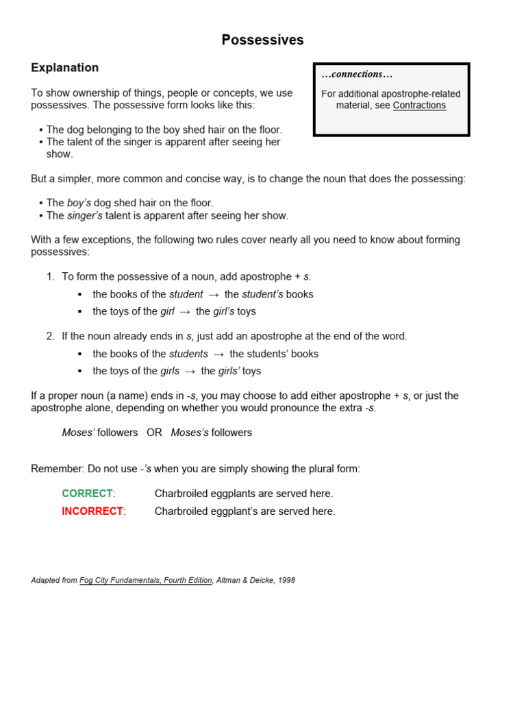 grammar-possessive pronouns | PDF | Noun | Grammar