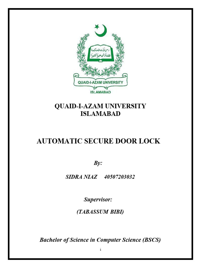 Automatic Secure Door Lock | PDF | Databases | Security