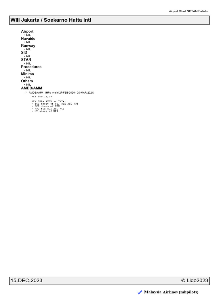 WIII Soekarno Hatta Airport Chart 2024 | PDF | Air Traffic Control ...