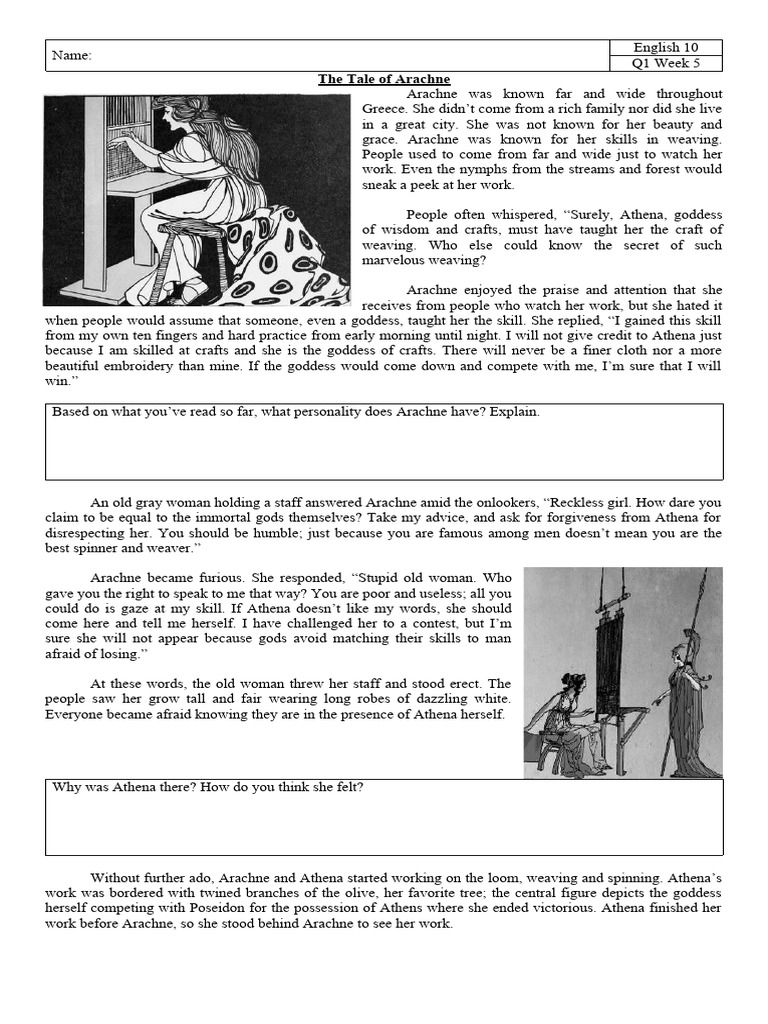 Tale of Arachne | PDF | Athena