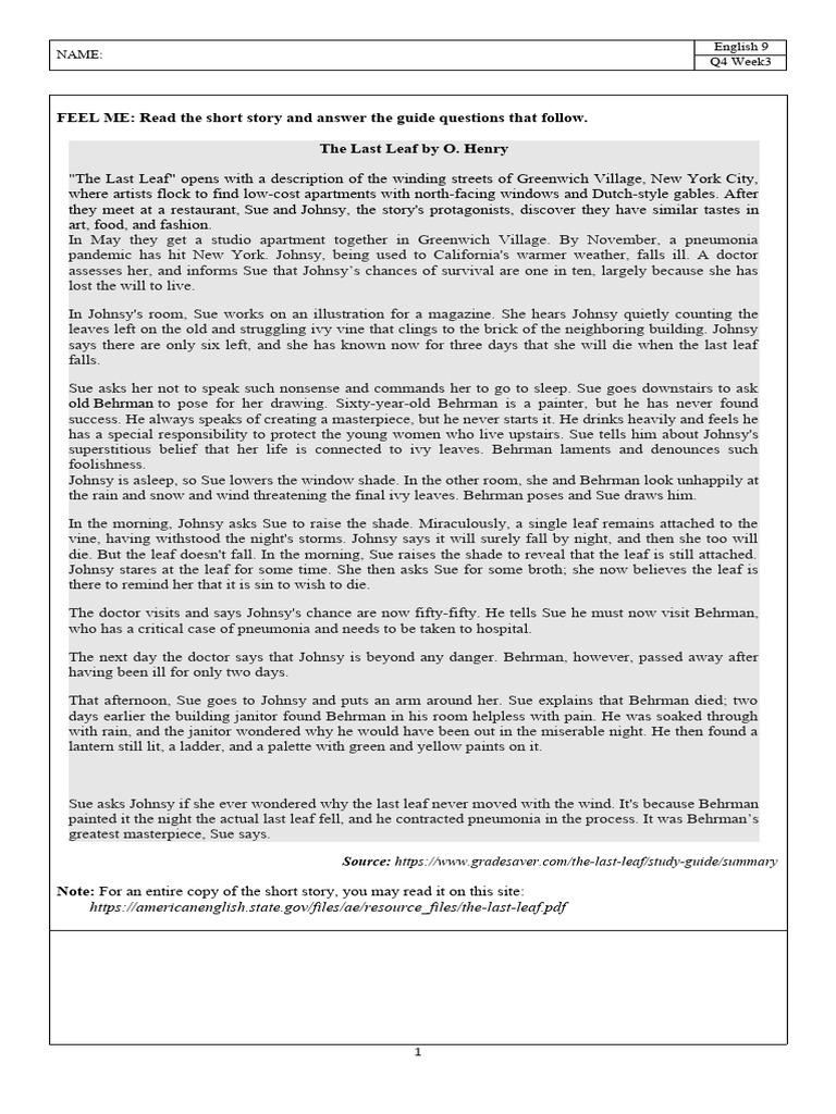 The Last Leaf | PDF