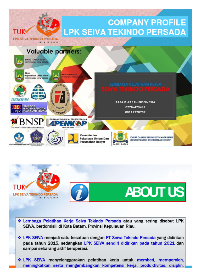 Company Profile LPK Seiva Tekindo Persada | PDF
