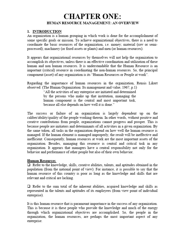 HRM - Handout - Chapter All - New | PDF | Human Resource Management ...