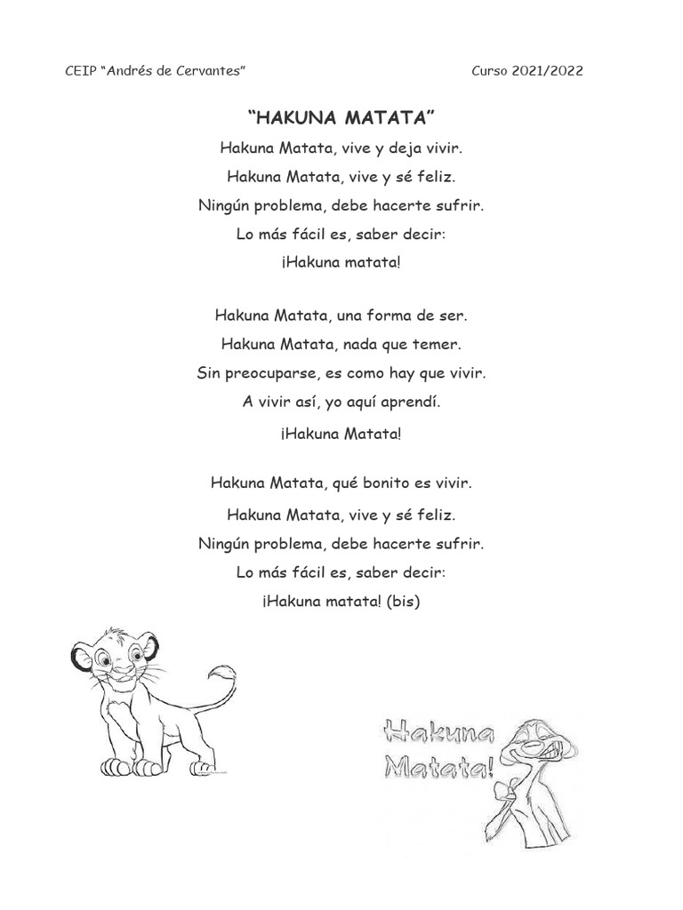 06 Hakuna Matata | PDF