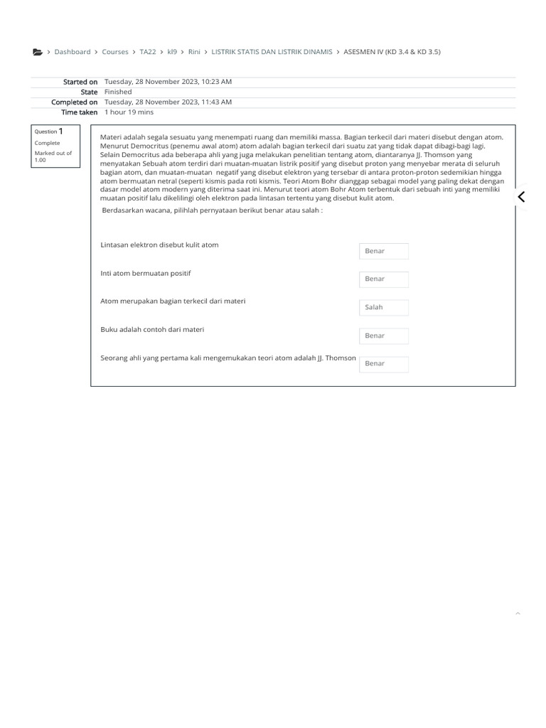 Asesmen Iv Kd 3 4 Kd 3 5 Attempt Review Pdf