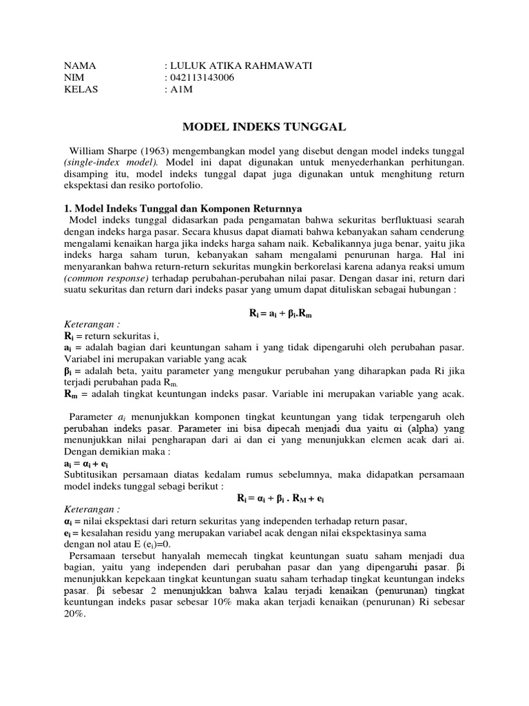 Resume MT 3 - Model Indeks | PDF