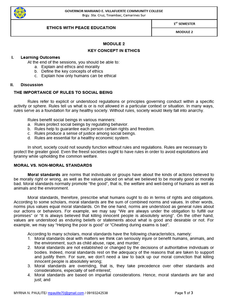 Ethics - Module 2 | PDF