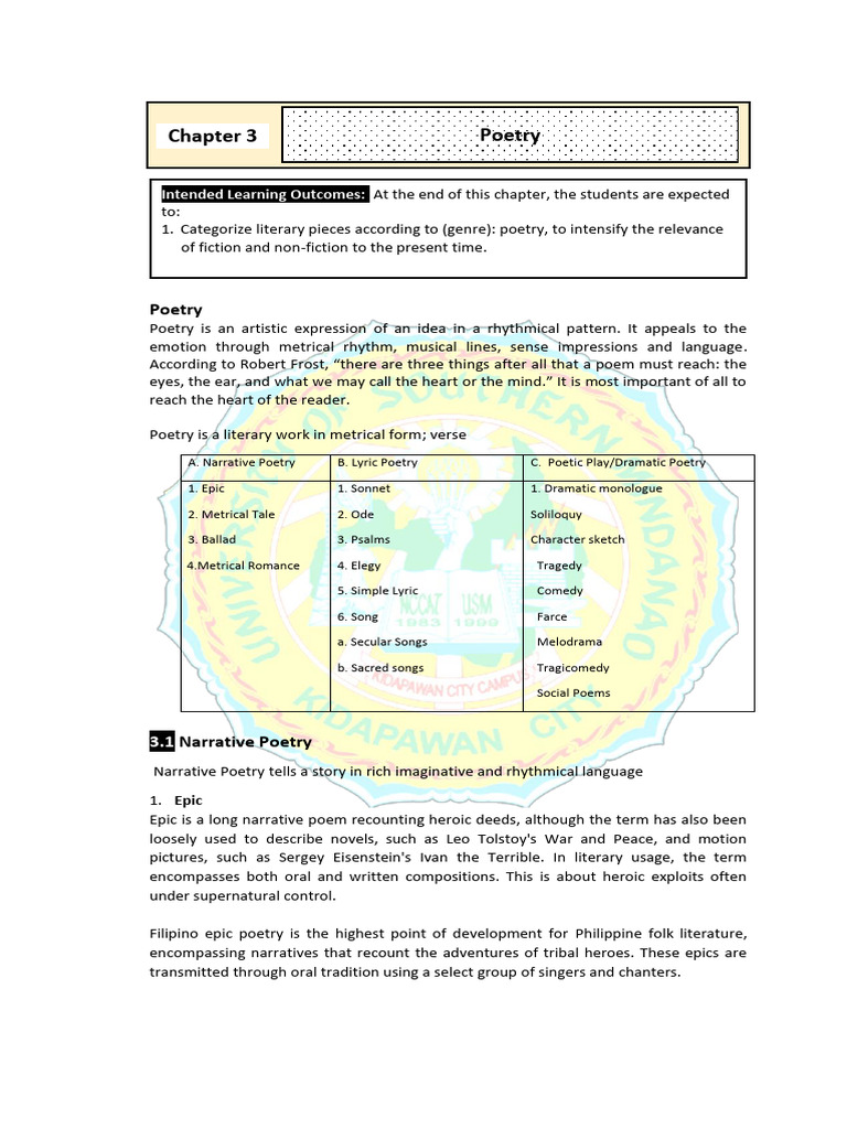 USMKCC-COL-F-050b-chap-3-Poetry-LIT-111-Lit-of-the-Phils-Module | PDF ...