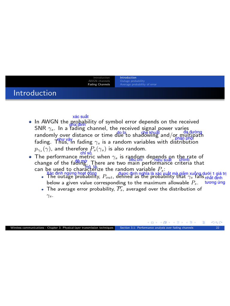 Section 3 2 PerformanceDMoverFading Part3 | PDF | Telecommunications | Wireless