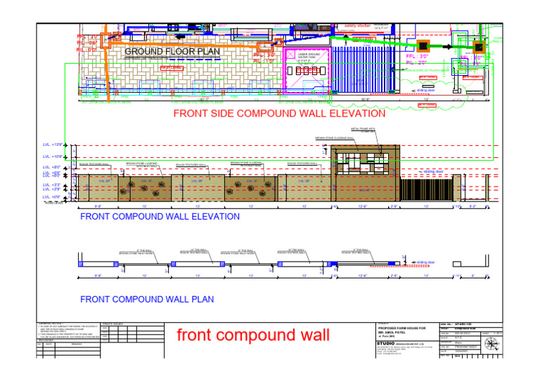 Front Compound Wall - 06-09-23 | PDF | Architectural Elements | Civil ...