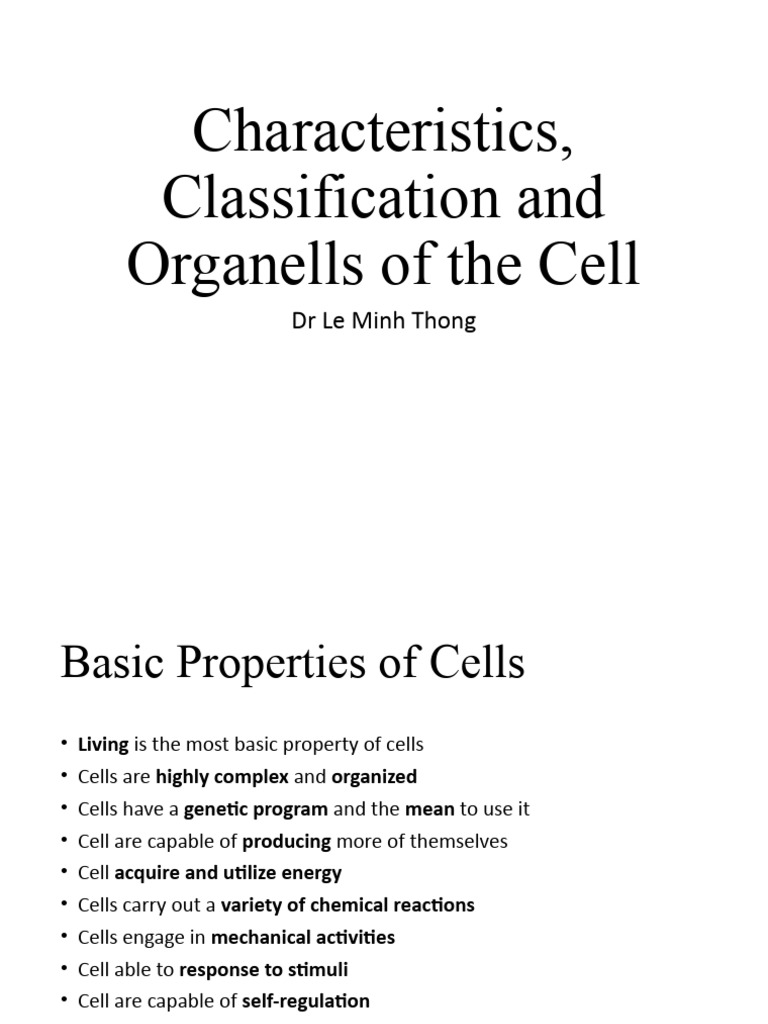 L2 Characteristics, Classification and Organells of The Cell | PDF ...