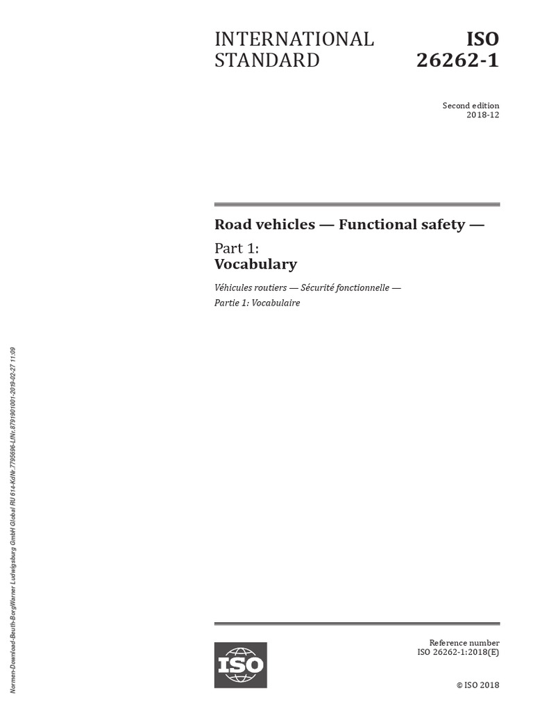 Iso 26262-1 | PDF | International Organization For Standardization
