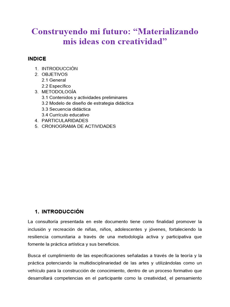 Construyendo mi futuro | PDF | Plan de estudios | Inclusión (Educación)