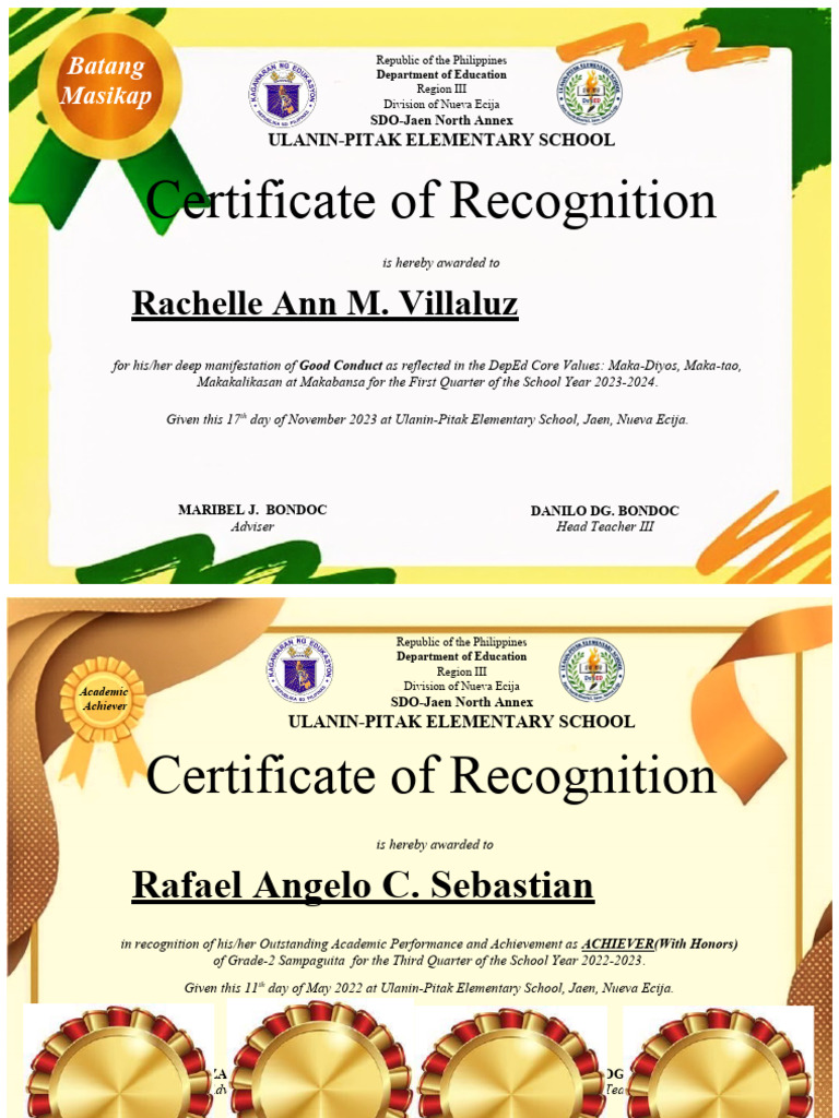 Recognition Cert 1 | PDF