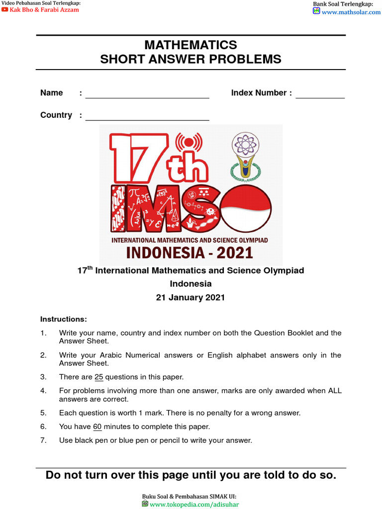 Imso 2021 | PDF | Elementary Mathematics | Elementary Geometry