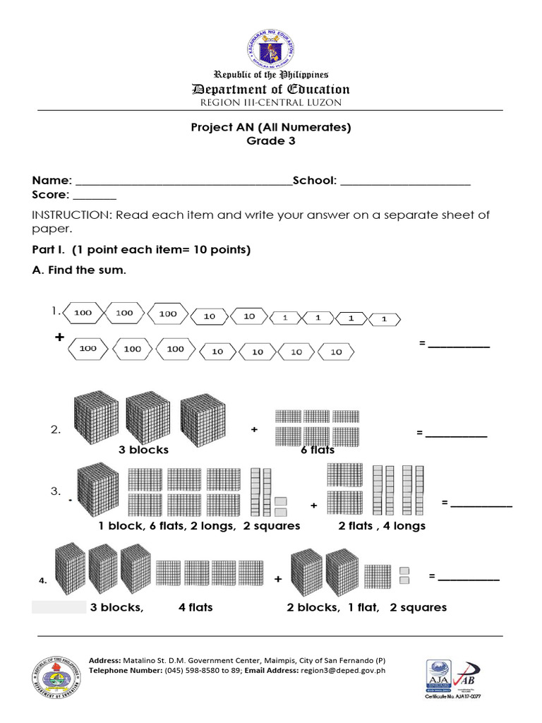 Project-AN-All-Numerates-Grade-3-Final-Output-English-Version | PDF ...