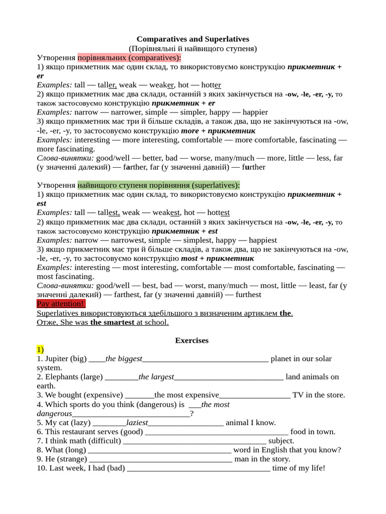 Comparatives&Superlatives | PDF