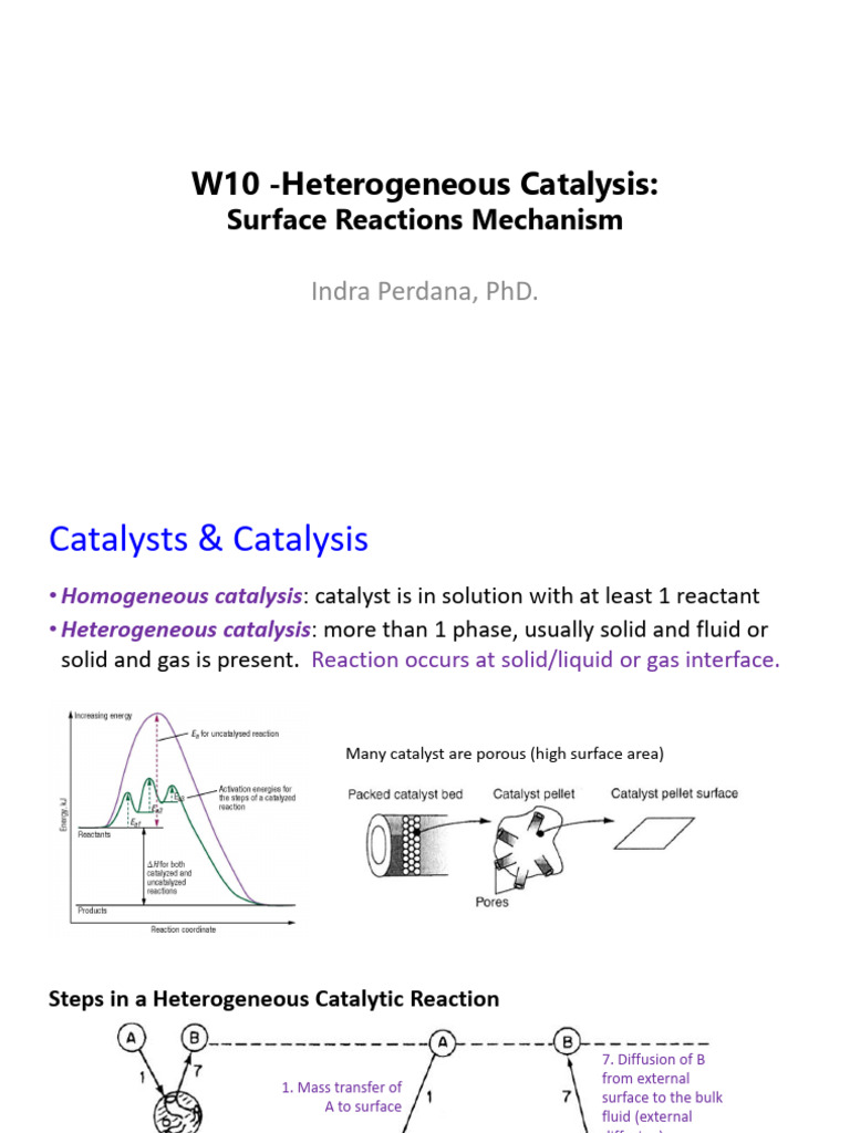 Heterogeneous Catalysis Mechanisms Explained | PDF | Adsorption | Catalysis