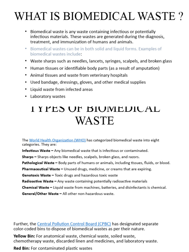 What Is Biomedical Waste | PDF | Waste | Incineration